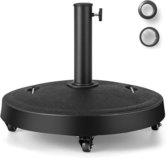 COSTWAY Round Parasol Base, 38mm/48mm Heavy Duty Umbrella Stand ...