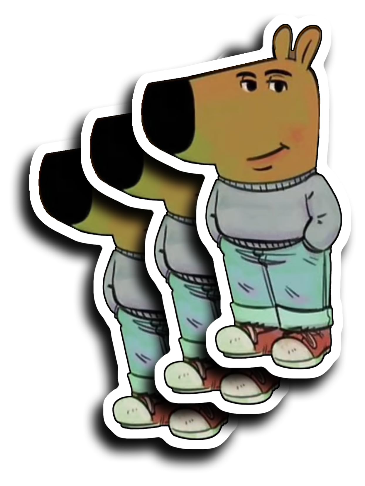 Handmadechill Guy Meme Sticker Decal Tictok Chill Guy Dog Meme ...