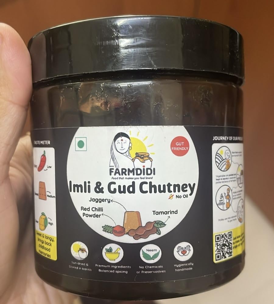 Farm Didi Imli Chutney With Jaggery (Gud) 325G | Sweet And Tangy Oil ...