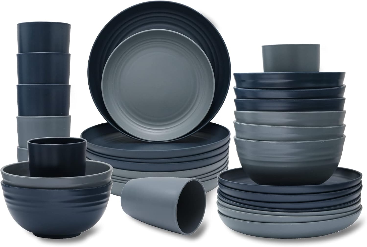 Amazon.com: Plastic Dinnerware Sets for 8, Osonm 32PCS Lightweight ...