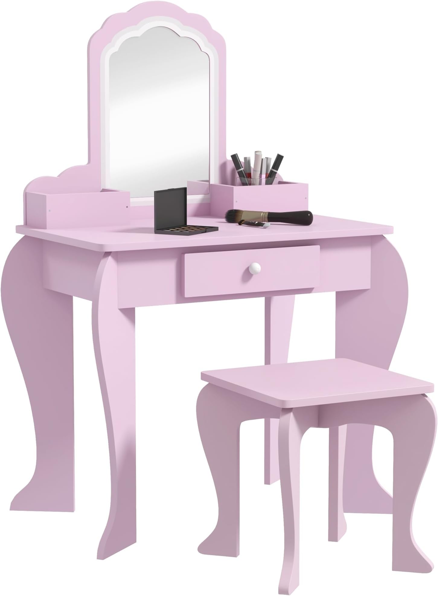 Liberty House Toys White Wooden Dressing Table & Stool Set, Wood, 81 ...