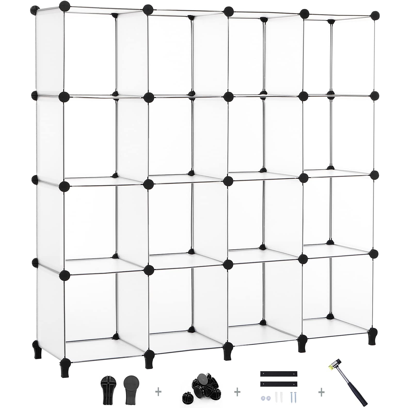 ANWBROAD Cube Storage Organizer 16 Cubes DIY Closet Cabinet Bookshelf ...