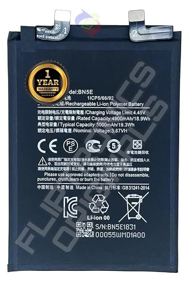 FLIPTRONICS ORIGINALS® BN5E Battery for Redmi Note 11 Pro 5G / Poco X4 ...