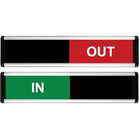 Viro In/Out Sliding Door Sign - Green/Red Edition - 214 x 60mm : Amazon ...