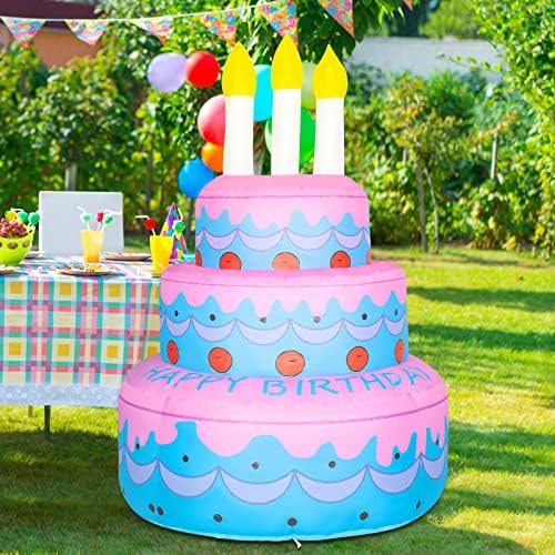 Amazon.com: COMIN 5.2ft Birthday Inflatable Cake Outdoor Decorations ...
