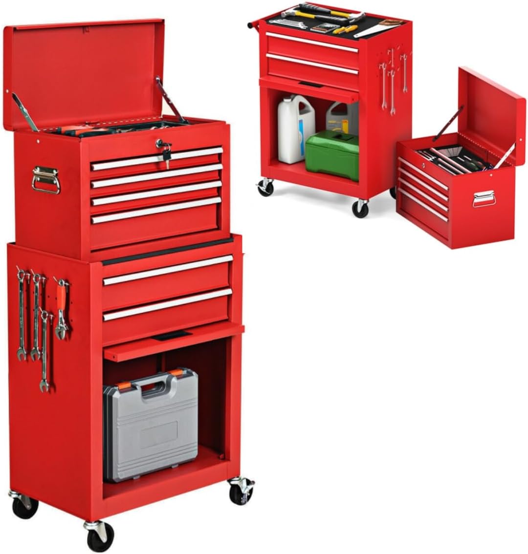 Amazon.com: ERGOMASTER Rolling Tool Box Tool Cabinet Chest Include 4 ...