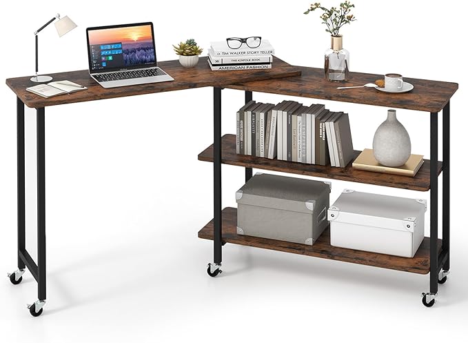 Amazon.com: GOFLAME 360° Rotating Sofa Side Table, Mobile End Table ...