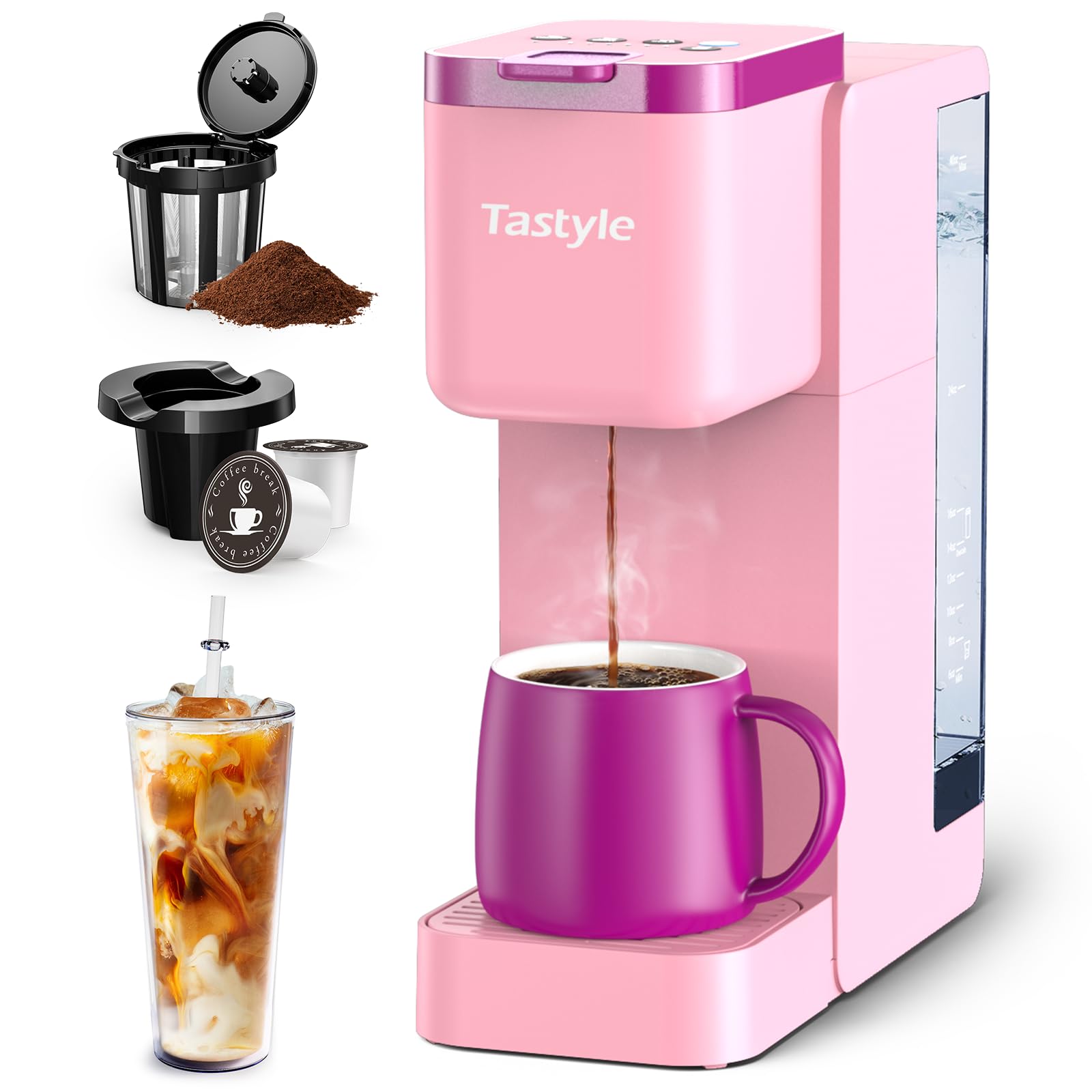 Snapklik.com : Hot And Iced Coffee Maker, One Cup Coffee Pod Machine ...