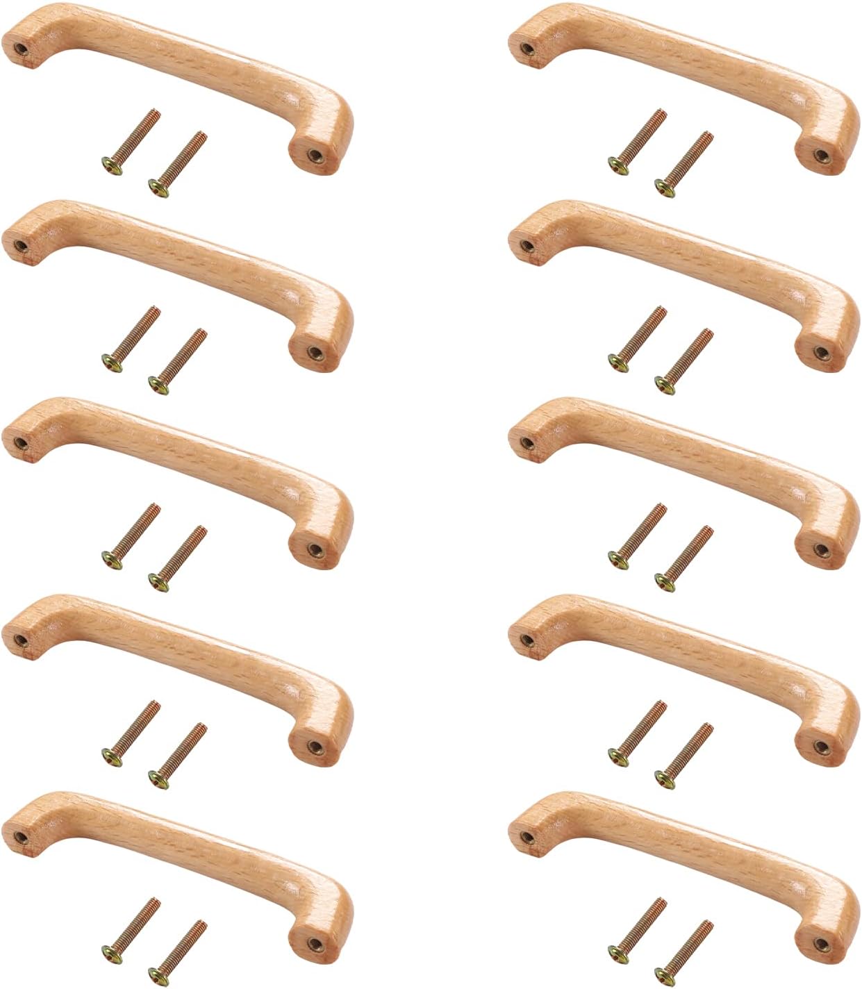 Bettomshin 10Pcs Wood Drawer Pulls Handles, Hole Distance 96mm Length ...