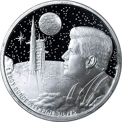 Amazon.com: Apollo 11 Moon Landing and JFK 1 Troy oz .999 Pure Silver ...
