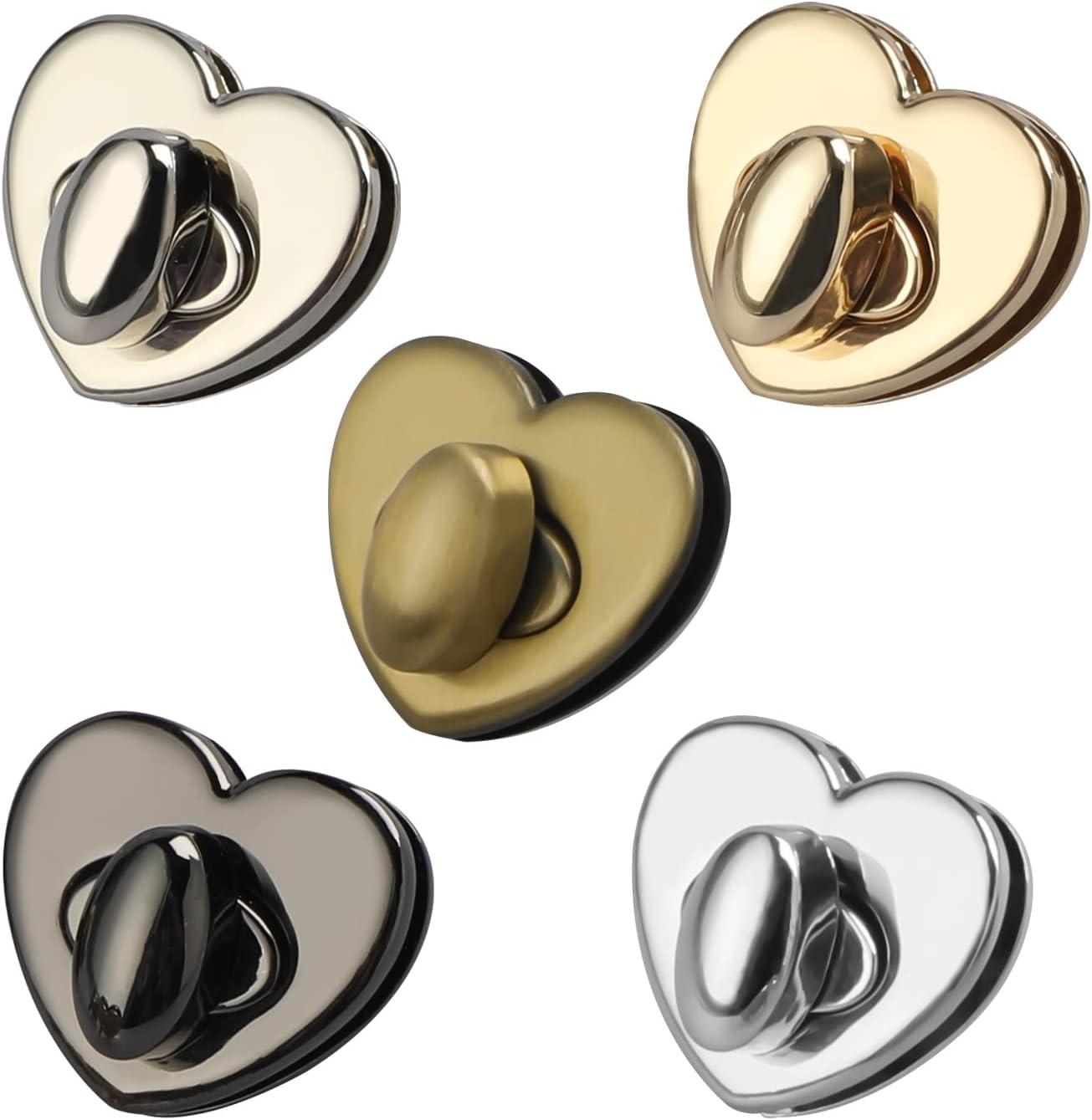 Amazon.com: TXIN 5 Pieces Purse Closure Heart Shape Alloy Bag Clasp ...