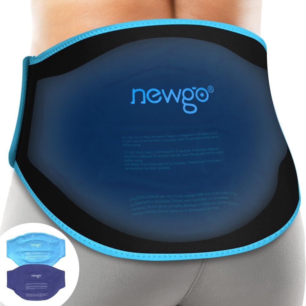 NEWGO Ice Pack for Back Pain Relief, 2 Pack Back Ice Packs Belt for ...