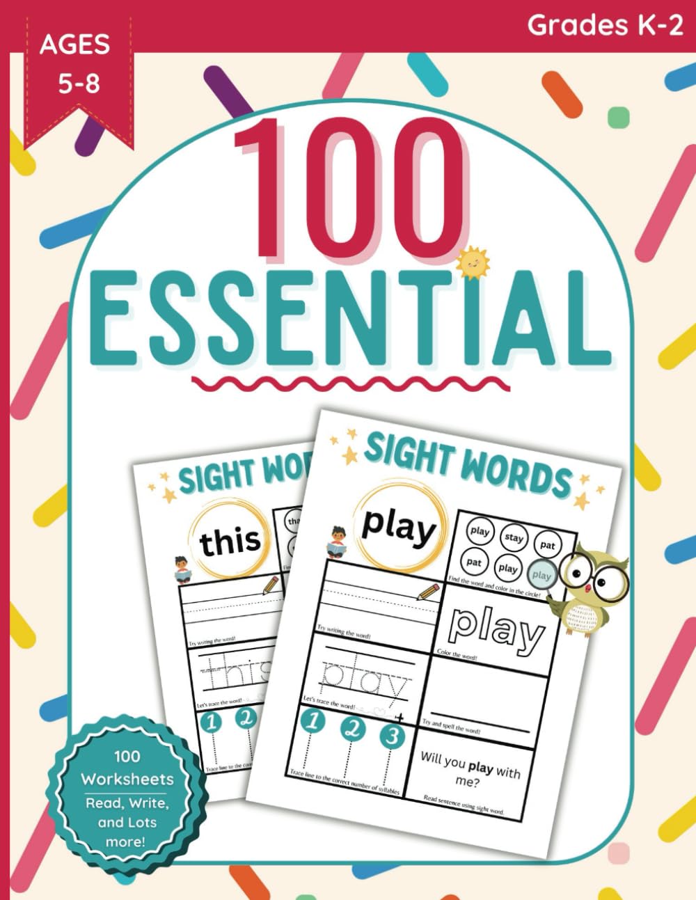 Amazon | 100 Essential Sight Words Activity Workbook: Learn to Write ...