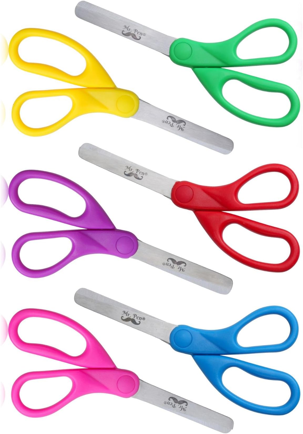 Amazon.com: Kids Scissors Classroom Set 12 Pack of Scissors 5 Inch ...