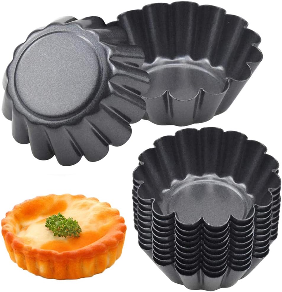 12 Packs Egg Tart Mold, Mini Cupcake Moulds Muffin Bread Cake Mould Non ...