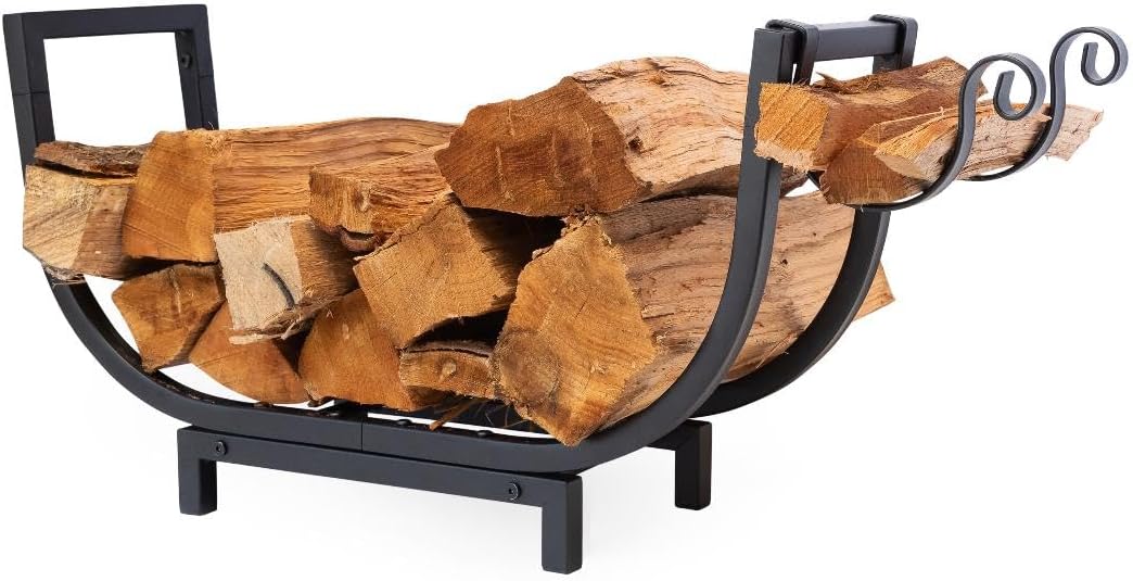 Amazon.com: Uniflame Olde World Iron Firewood Log Holder with Suede ...