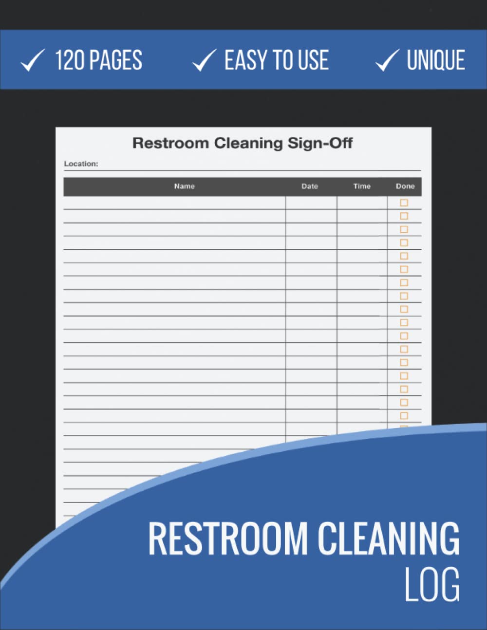 Buy Restroom Cleaning Log: Simple Daily and Weekly Restroom and ...