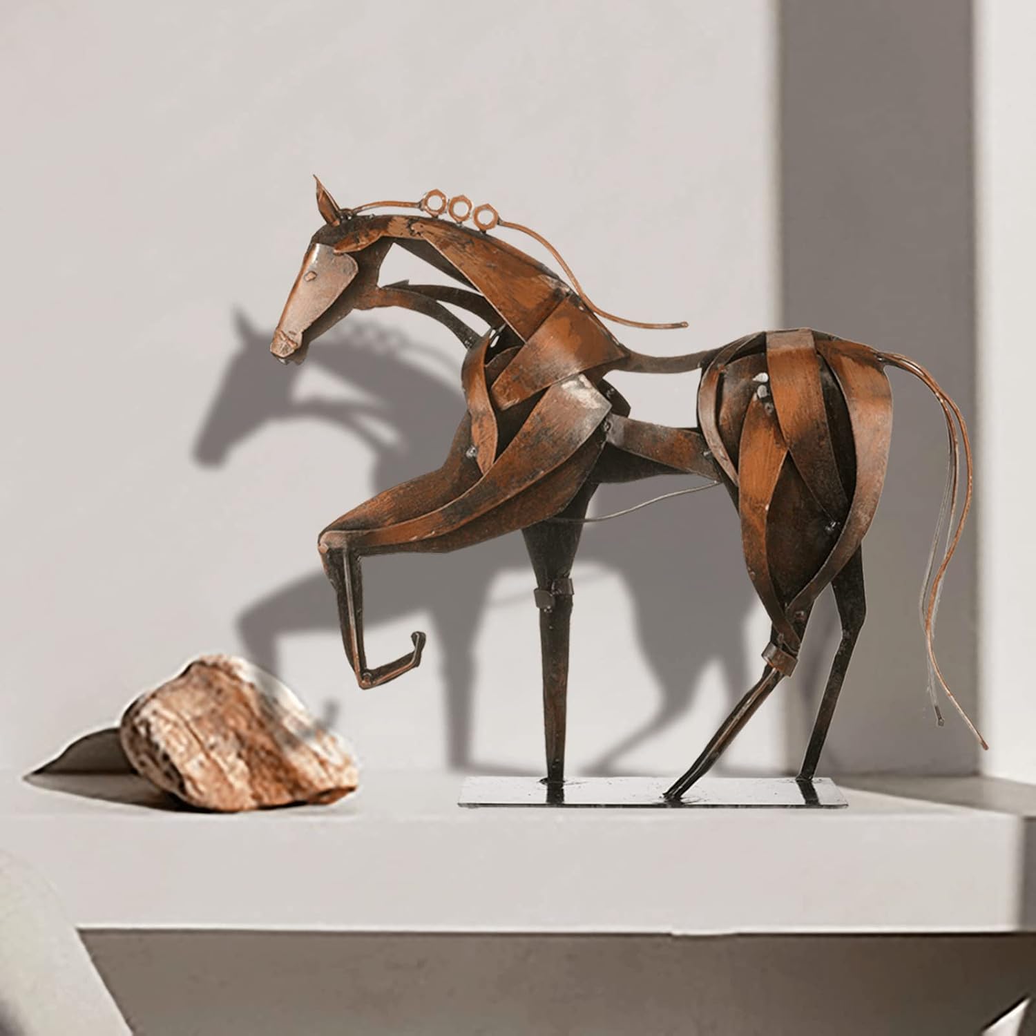 SunBlogs Art Metal Horse Statue Decoration Handmade Strong Modern Horse ...