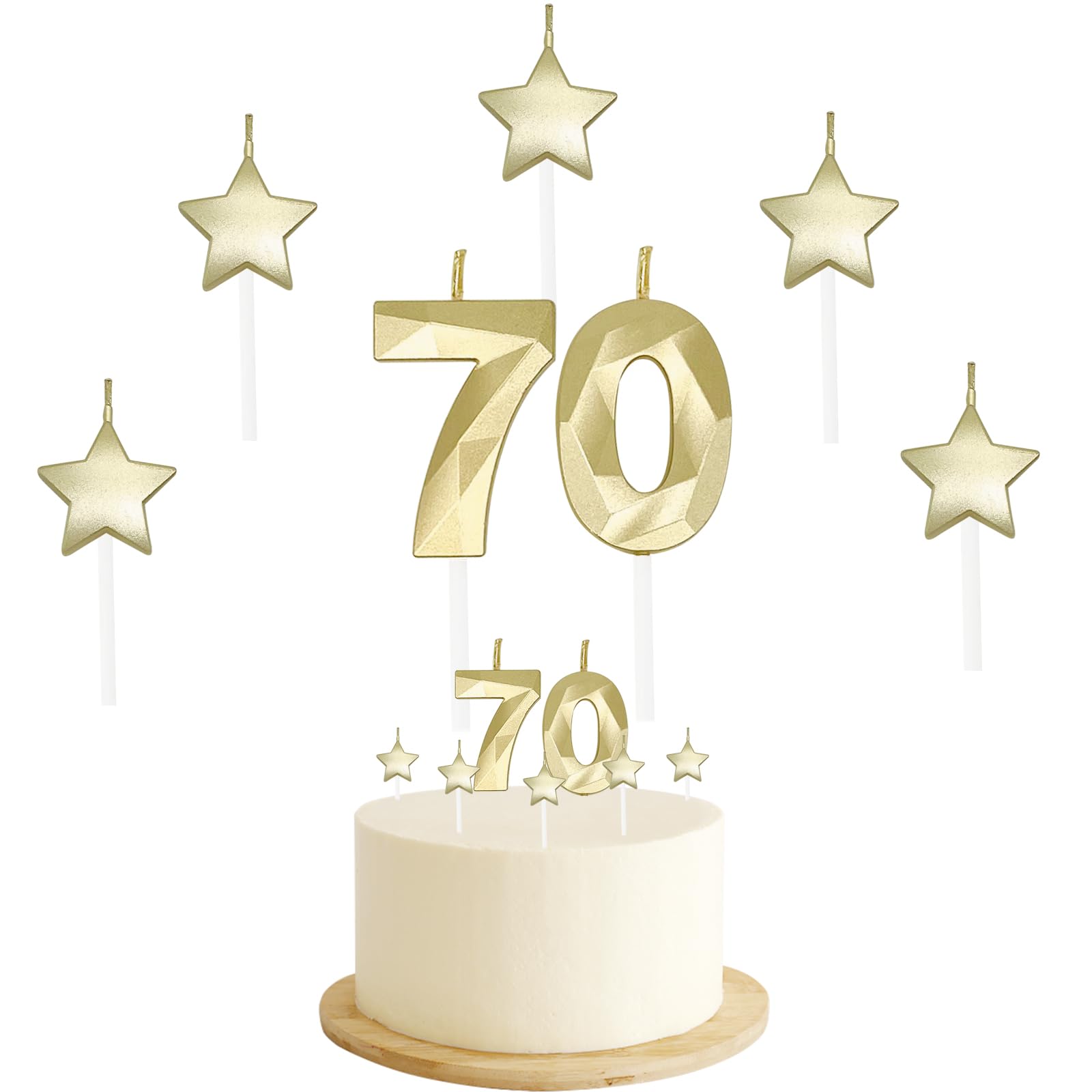 Amazon.com: 70th Birthday Candles for Cake - Number 70 & 7 & 0 Birthday ...