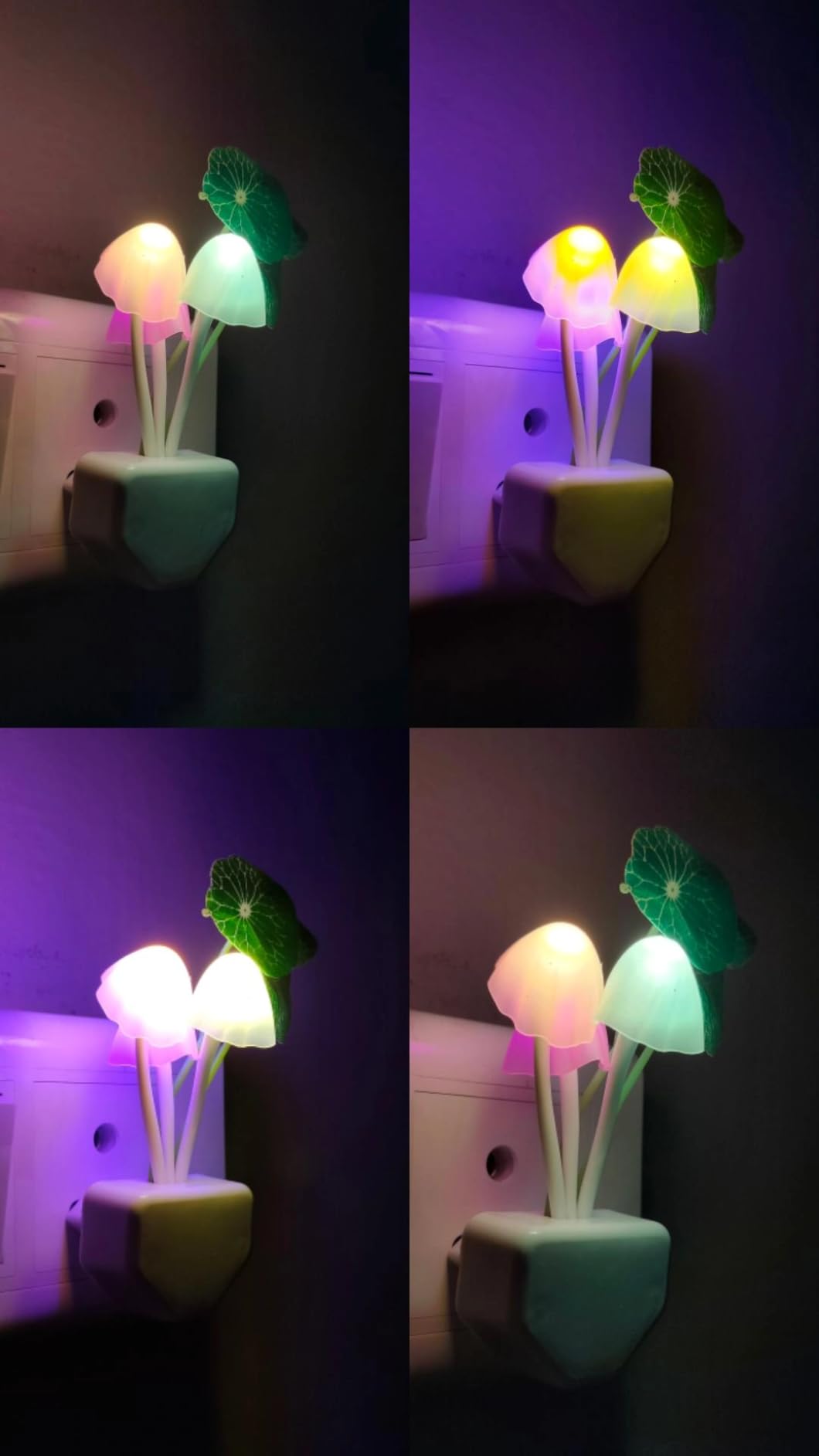 Buy MANOGYAM Plastic Mushroom Light | Led Night Lamp | Night Bulb | 7 ...