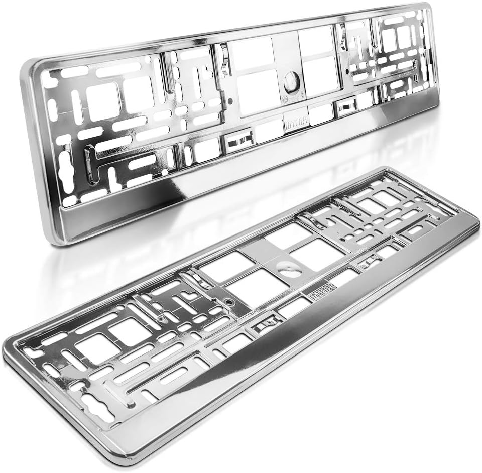 schildEVO 2 Kennzeichenhalter | Chrom Metallic Hochglanz | Silber Look ...