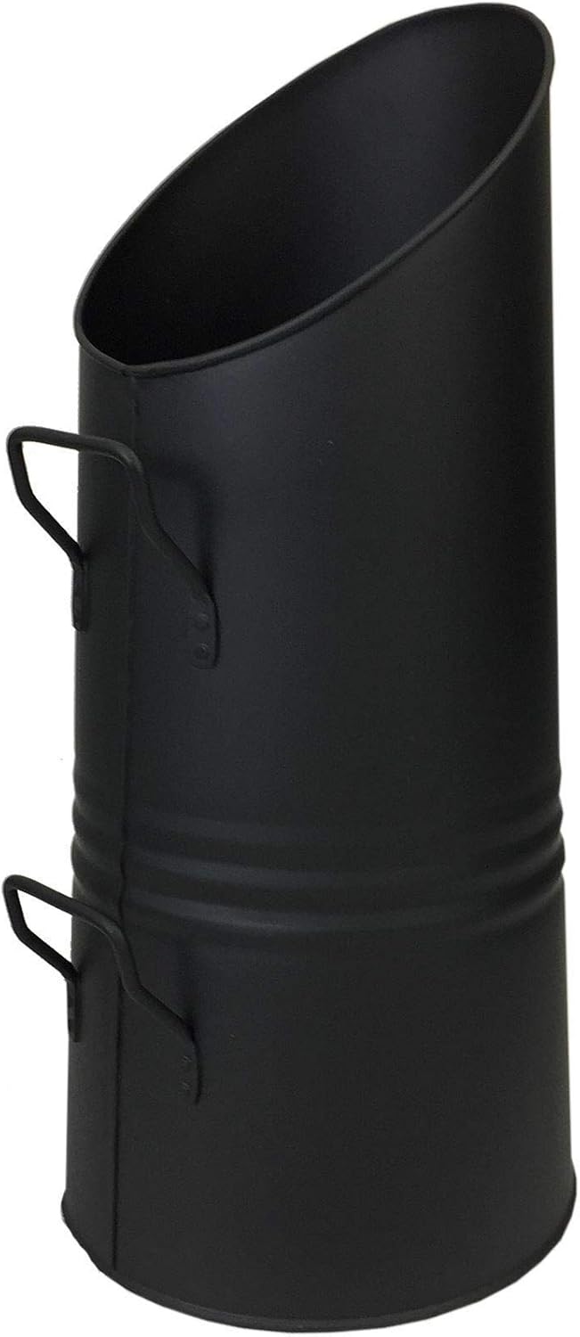 Large Black Coal Scuttle Hod Bucket Fireside Fuel Heavy Duty Metal Hod ...
