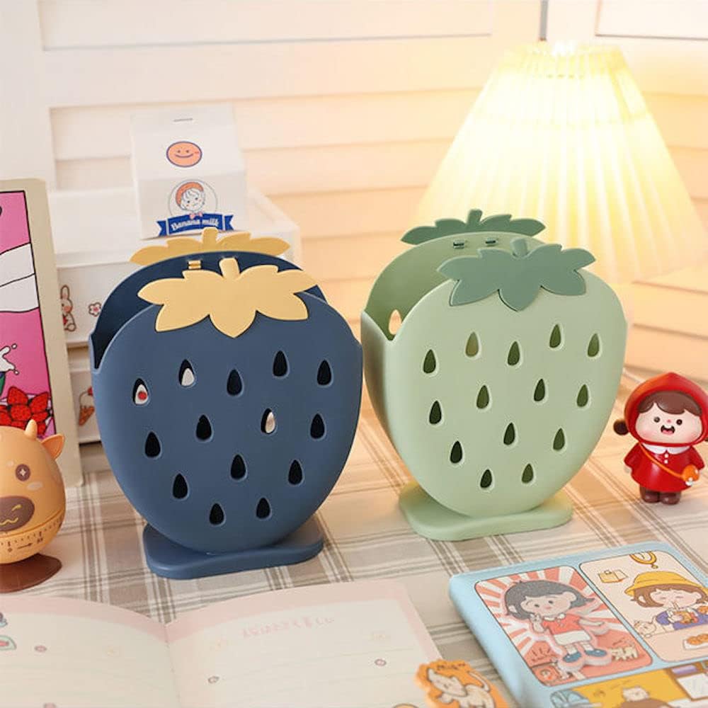 Amazon.com: Strawberry Desk Organizer with 2 Compartments Cute Kawaii ...