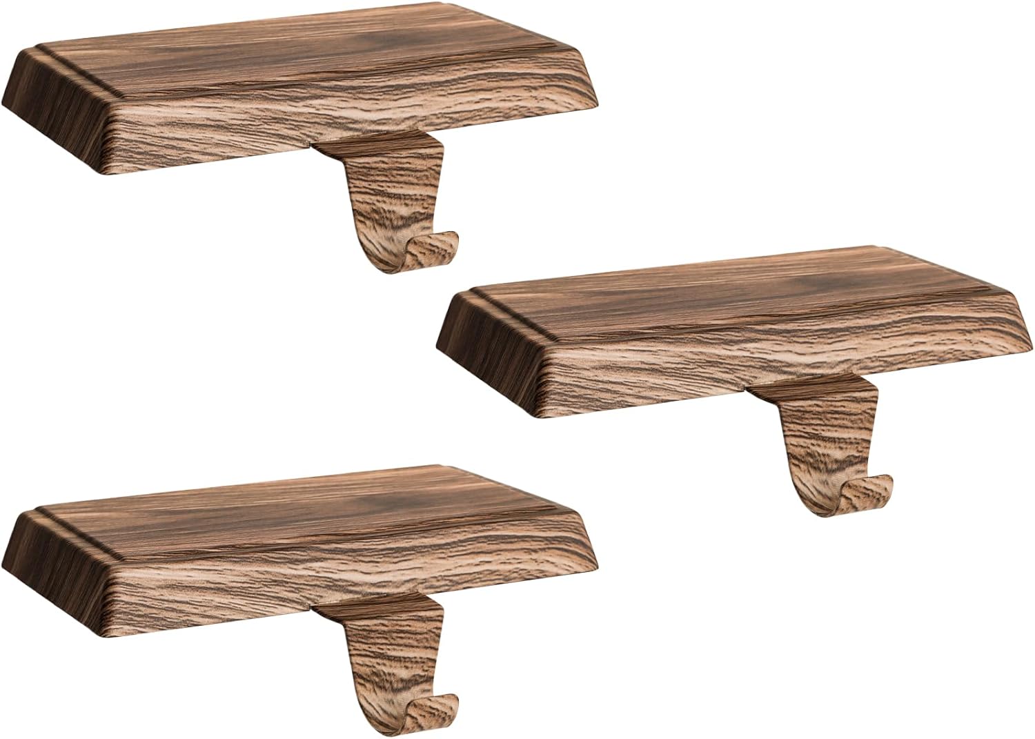 Amazon.com: 3pcs Wood Grain Christmas Stocking Holders for Mantle ...