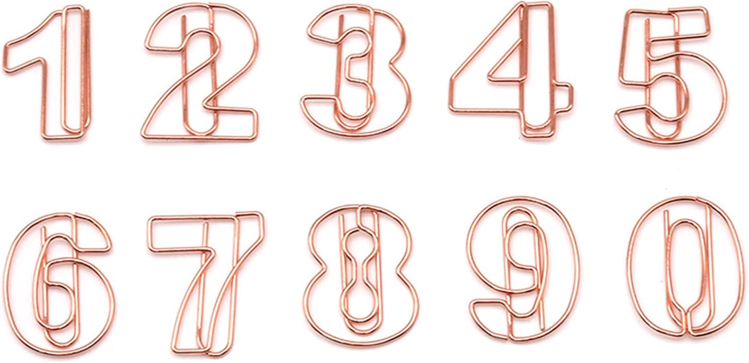 Amazon.com : 30 Pcs Number Shaped Paper Clips, Metal Paperclips Paper ...