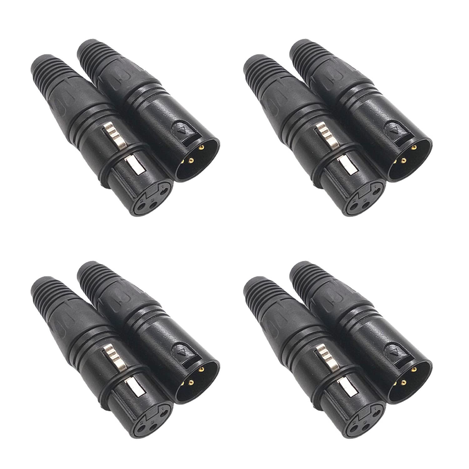 Amazon.com: ZYAMY 4 Pairs XLR 3-pin Male/Female Audio Microphone ...