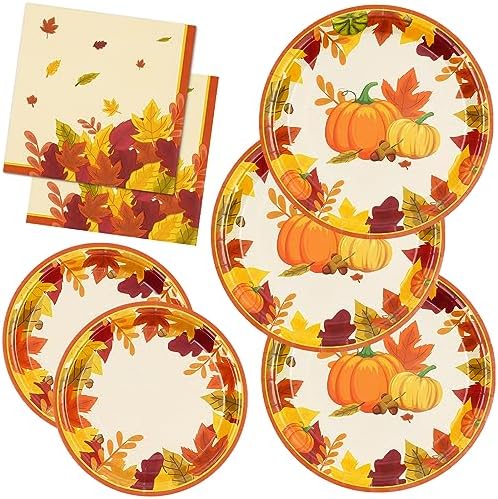 Amazon.com: Atonofun Thanksgiving Party Supplies, Thanksgiving Plates ...