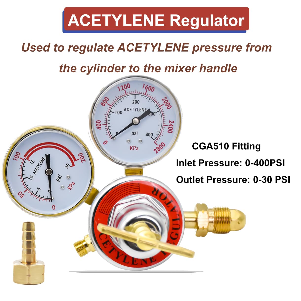 Snapklik.com : 2 Pieces Oxygen And Acetylene Regulator Set, Oxygen ...