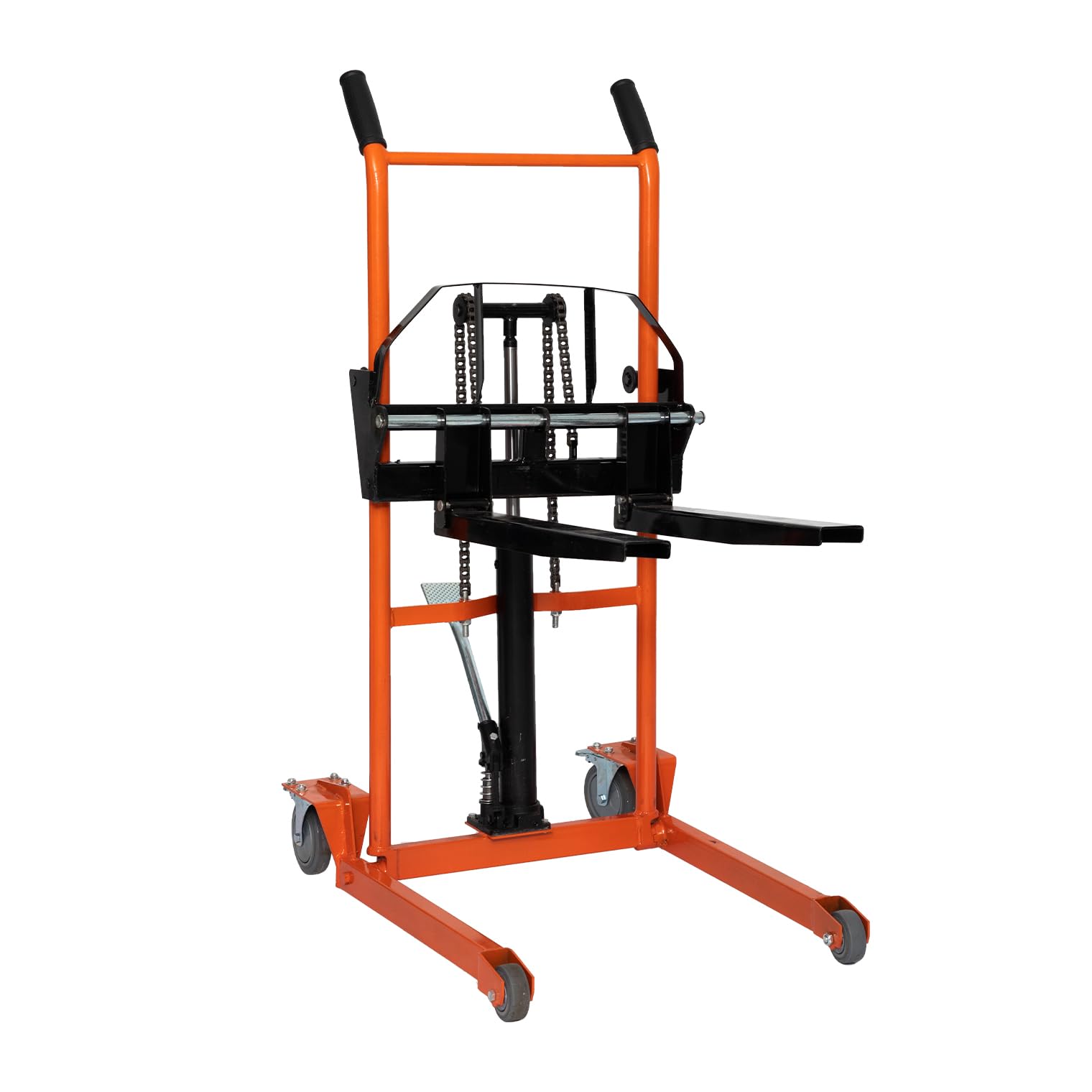 Buy Hydraulic Material Lift Winch Stacker w/Wheels, Foldable Forklift ...
