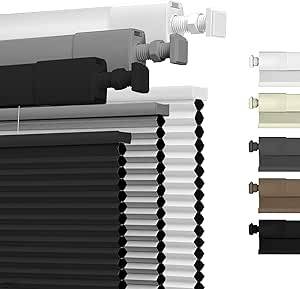 Amazon.com: No Drill No Tools Cellular Shades Top Down Bottom Up Honeycomb Blinds Blackout ...