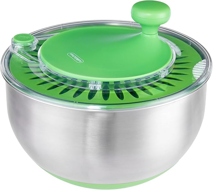 Amazon.com: Salad Spinner Stainless Steel ROLLKITCHEN 4.8QT - Multi-Use ...