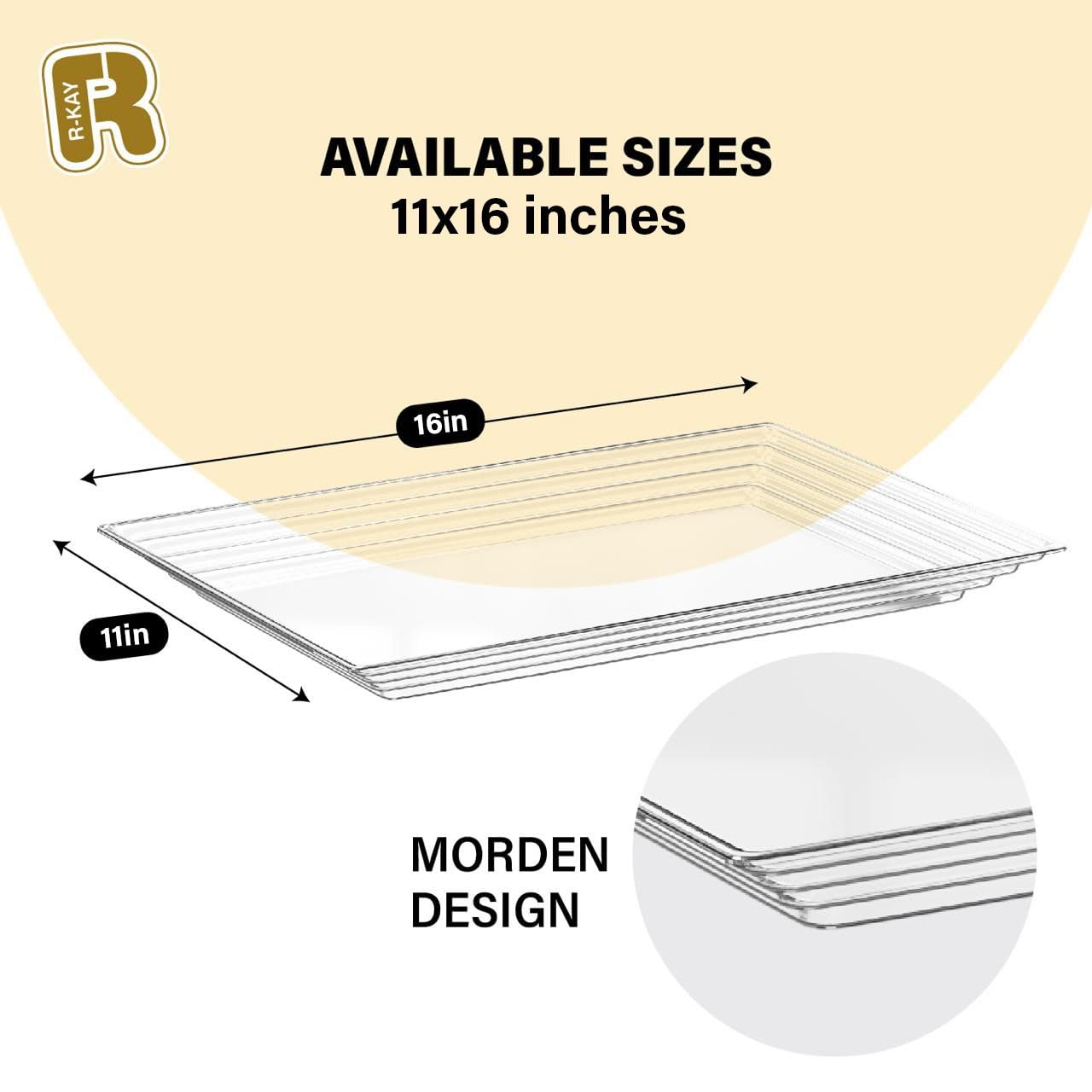 Snapklik.com : 8 Pack Extra Large Plastic Serving Trays For Party - 16 ...