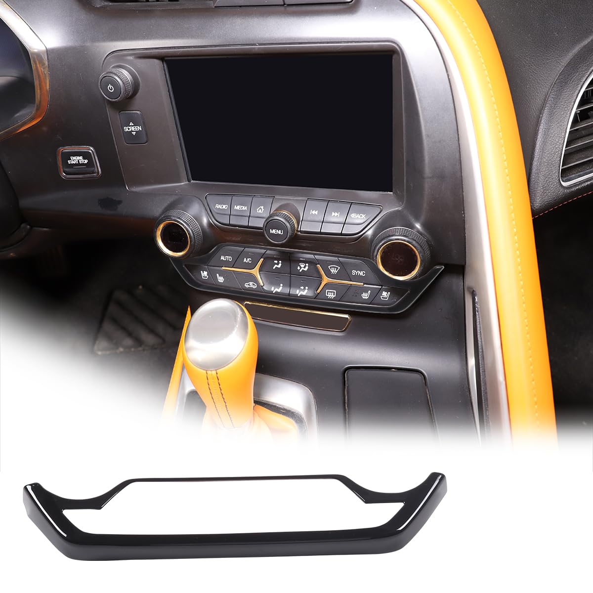 Amazon.com: JONKOKO ABS Car Central Control Volume Mode Button Frame ...