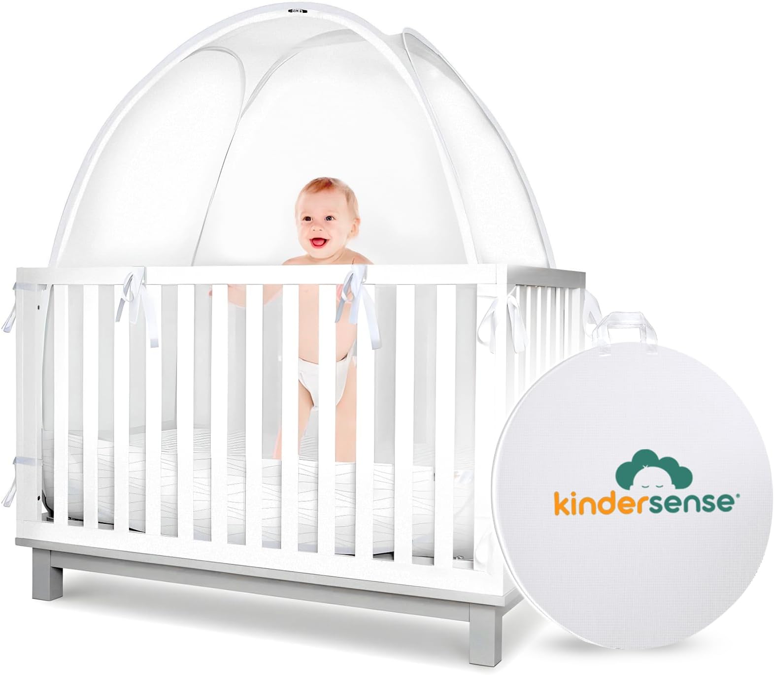 Amazon.com : L RUNNZER Baby Crib Tent Crib Net to Keep Baby in, Pop Up ...