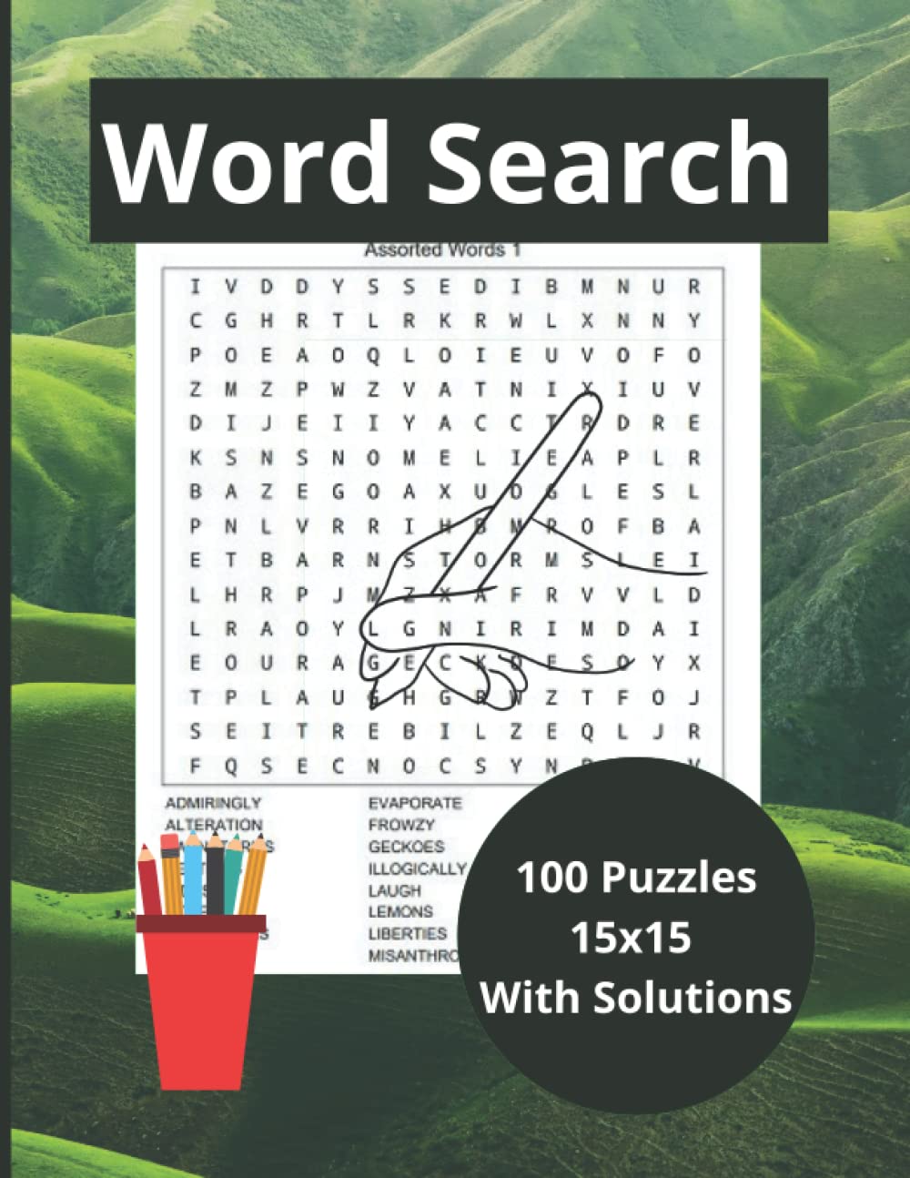 Amazon.com: Word Search 100 Puzzles 15x15 With Solution - Advanced ...