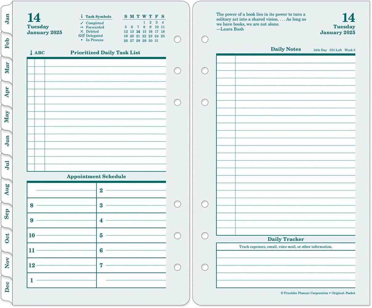 FranklinCovey - Original Planner | 2 Page Per Day - Ring-Bound (Pocket ...