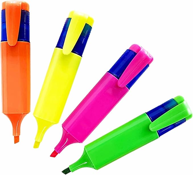 Assorted Neon Highlighter Colored Highlighter Pens Fluorescent Colors ...