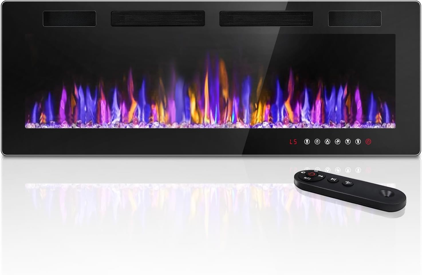 Amazon.com: Tehanld 50 Inch Electric Fireplace in-Wall Recessed and ...