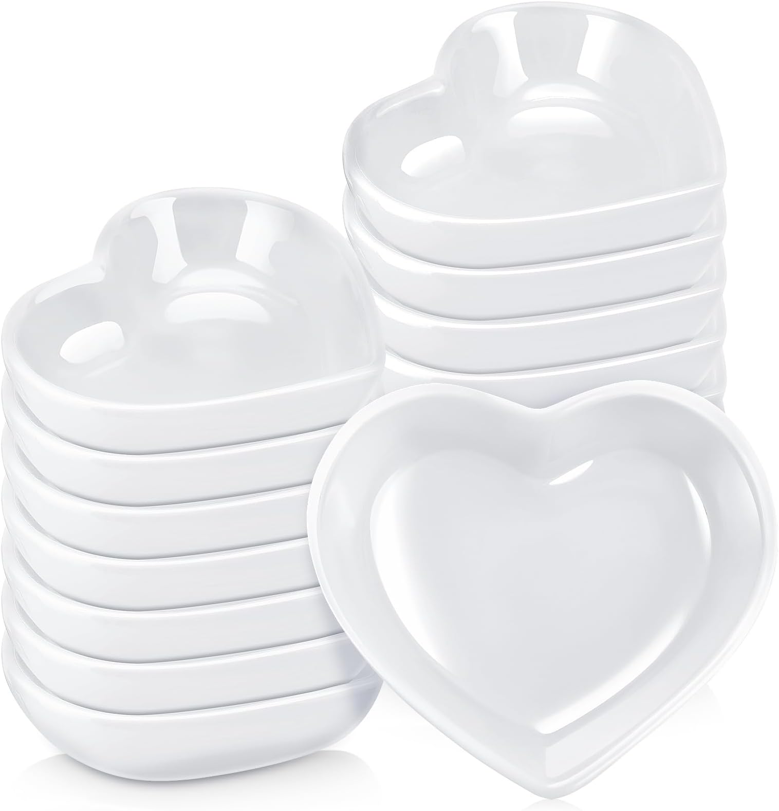 Amazon.com: Zopeal 12 Pcs Heart Shaped Bowls Ceramic Dishes Valentine's ...