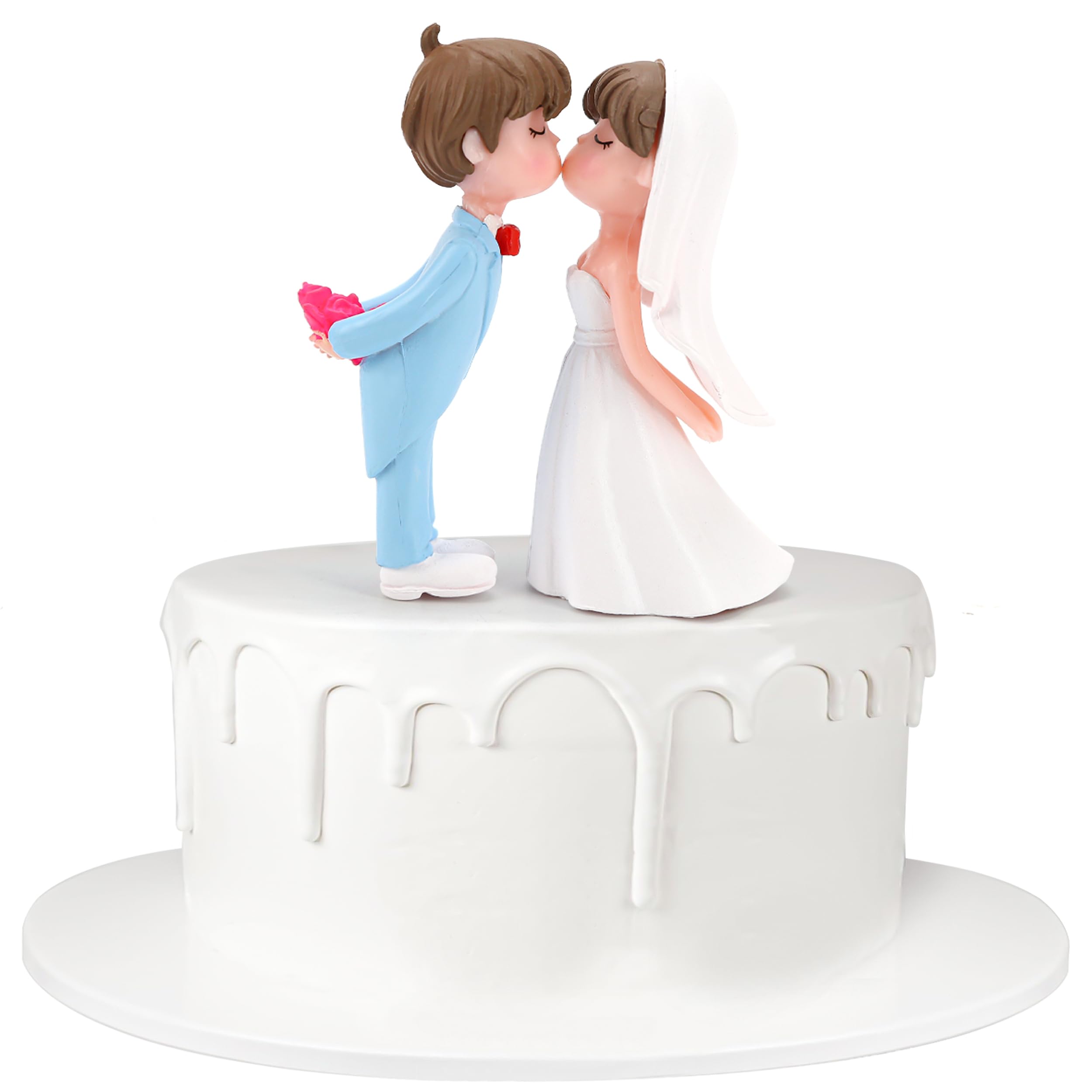 Amazon.com: 2.2" Wedding Cake Topper Bride Groom, Resin Couple Statue ...
