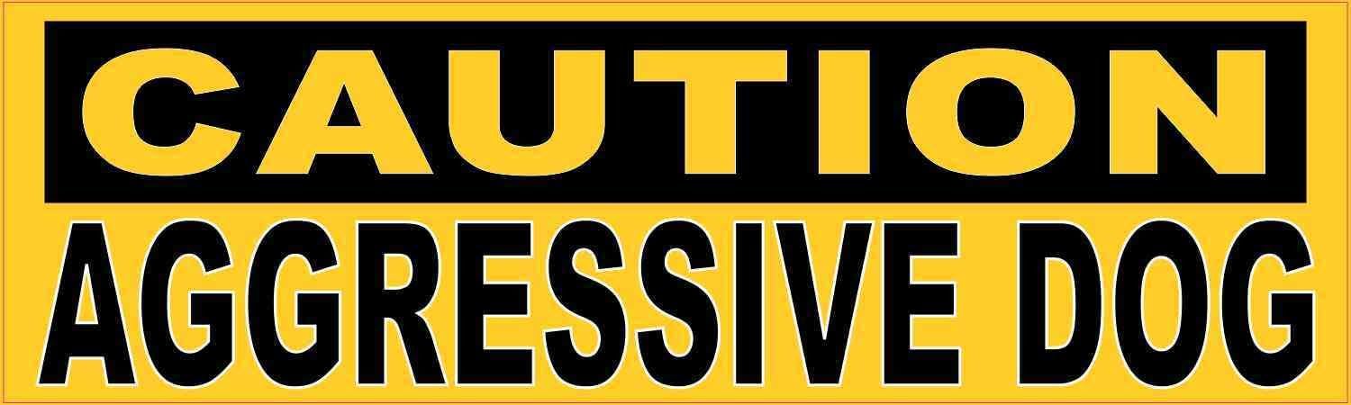 Amazon.com: StickerTalk Caution Aggressive Dog Vinyl Sticker, 10 inches ...