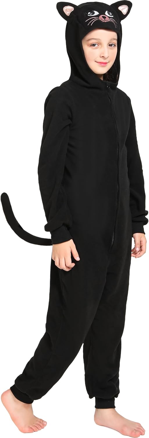 Amazon.com: Wizland Black Cat Suit Costume, Halloween Animal Cosplay ...