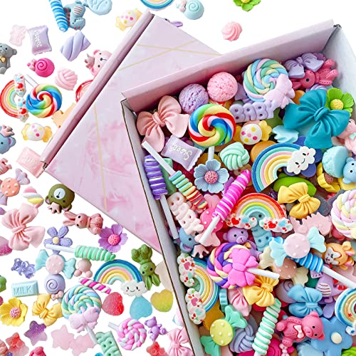 Snapklik.com : 200 Pcs Charms Cute Set, Bulk Mixed Resin Charms Set ...