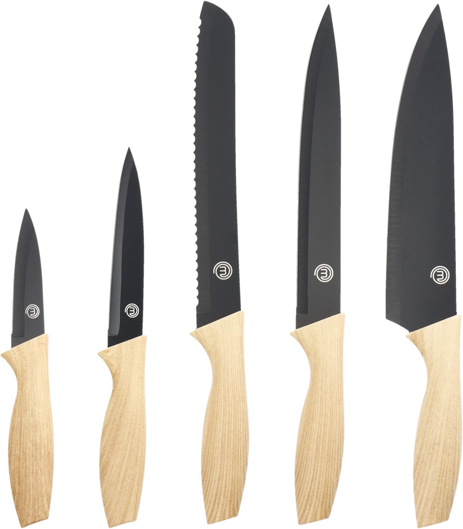Viners Organic Natural 5 Piece Stainless Steel and Wheat Fibre Knife ...