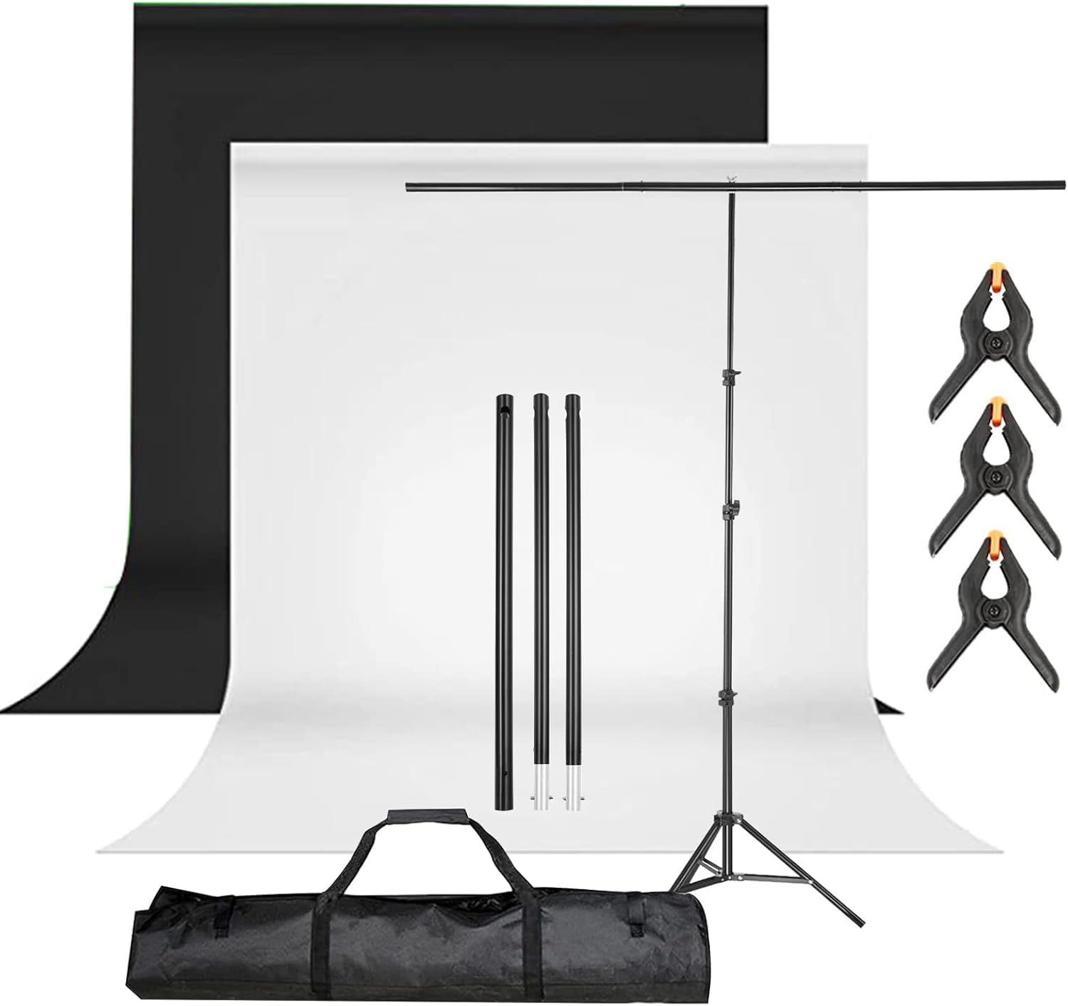 BEIYANG 1.5x2m/5x6.5ft Background Stand Backdrop Support System with 1 ...