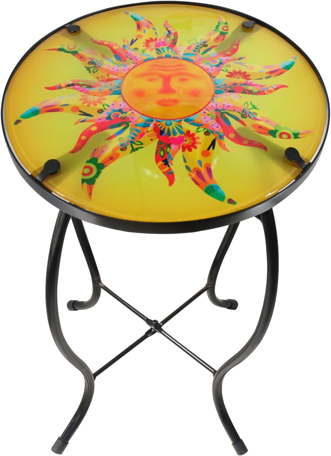 Amazon.com: wotieuns Patio Side Table Outdoor Metal Accent Table Round ...